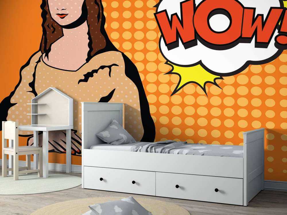 Fototapete - Comics - Retro Mona Lisa - Fototapete