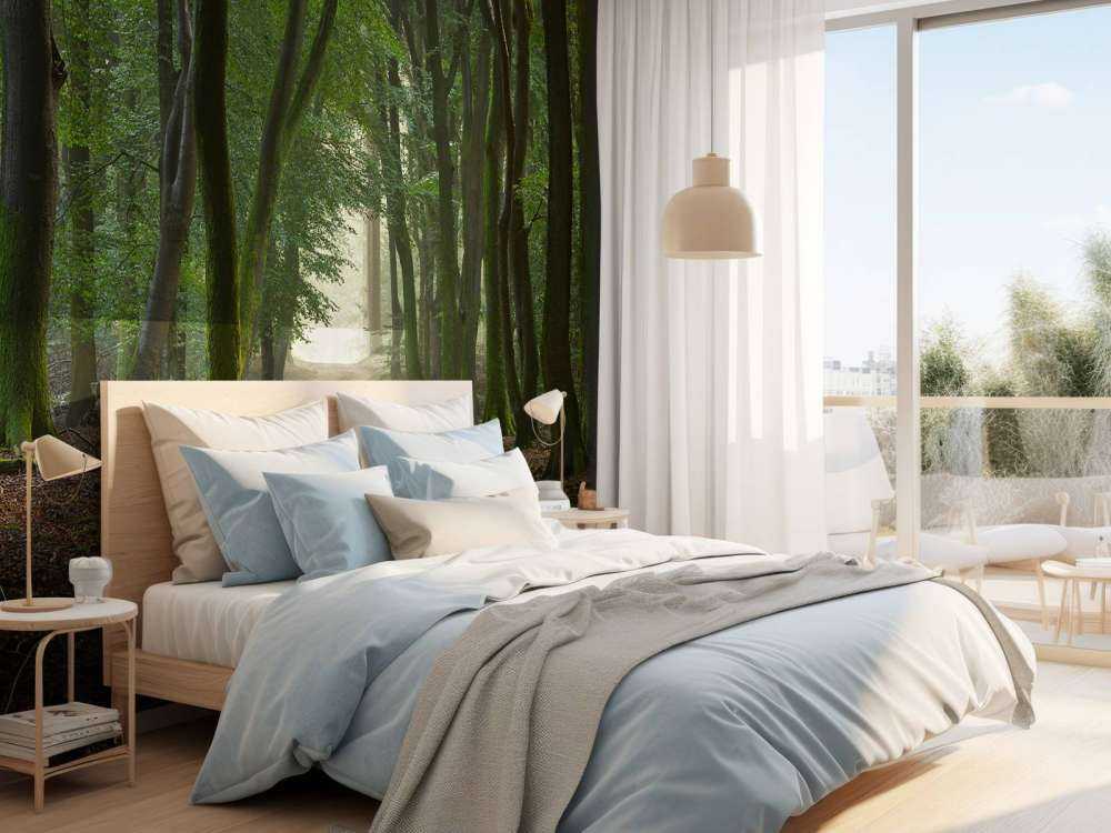 Fototapete - Sandweg im Wald - Fototapete