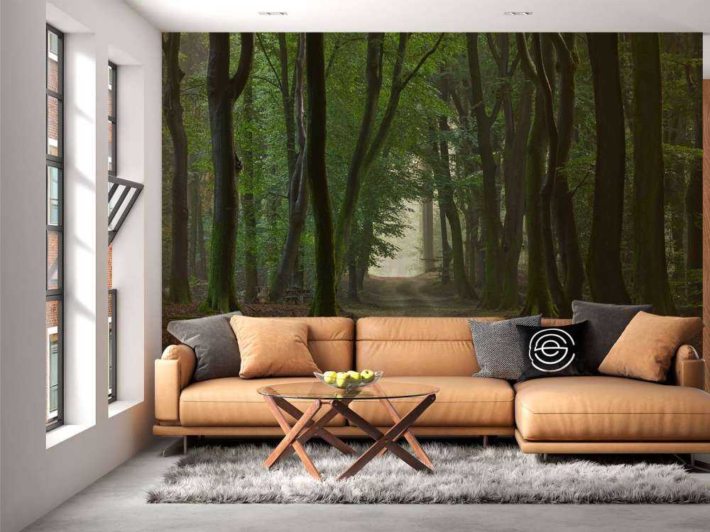 Fototapete - Sandweg im Wald - Fototapete