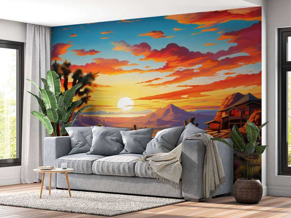 Fototapete - Joshua Tree Log Cabin - Fototapete