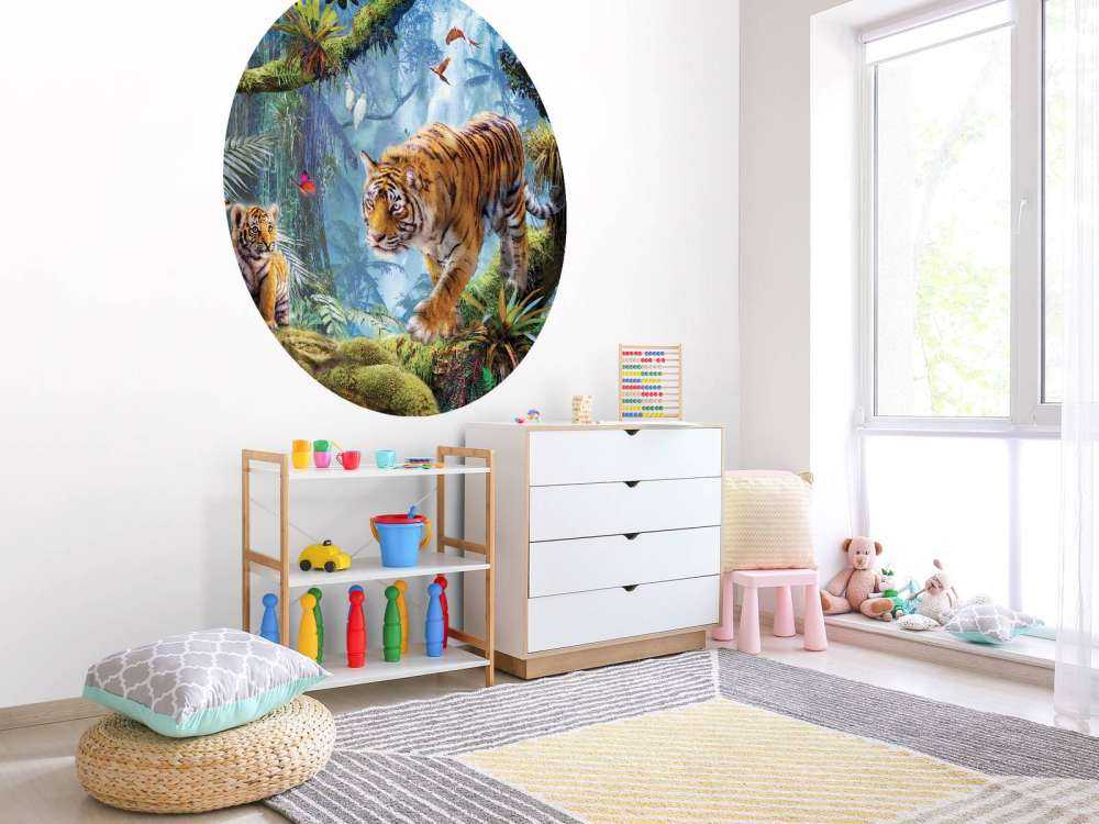 Fototapete - Tigers on tree - Fototapete