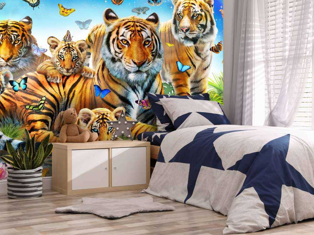 Fototapete - Tigers At Twilight - Fototapete