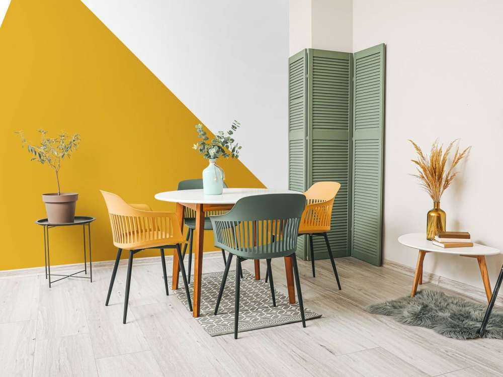 Fototapete - Dreieck, ockergelb - Fototapete