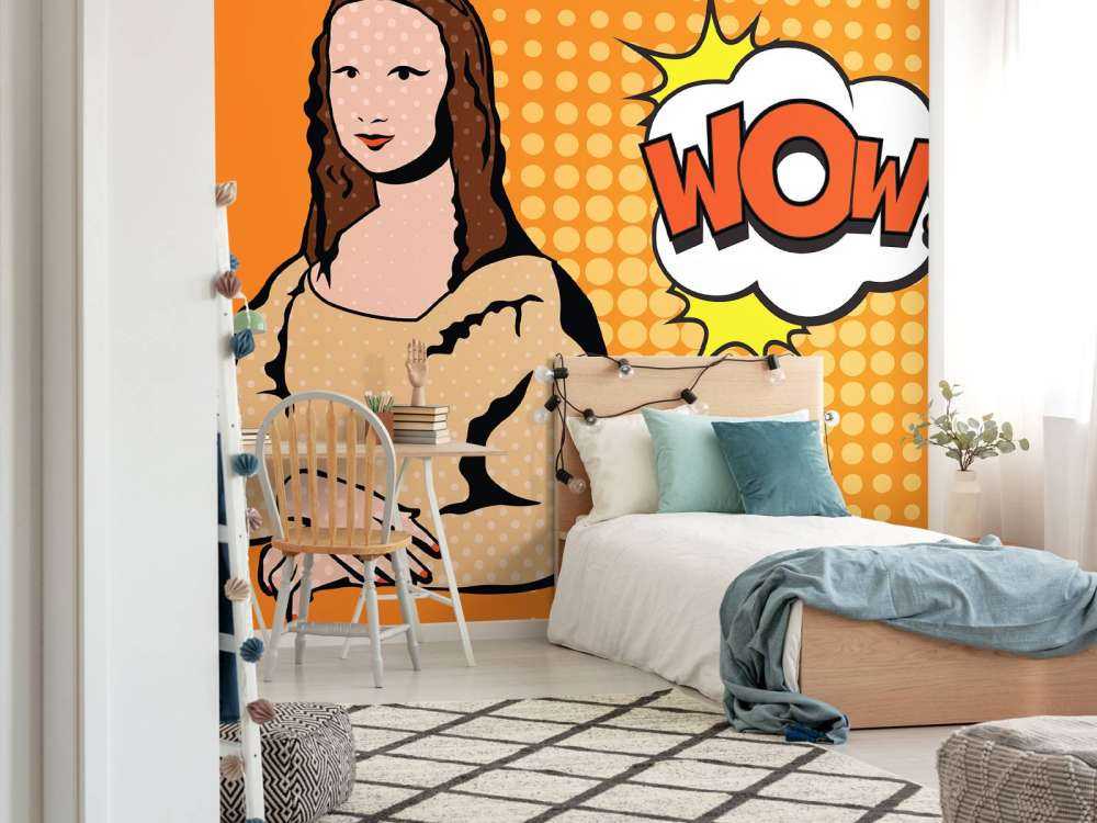 Fototapete - Comics - Retro Mona Lisa - Fototapete