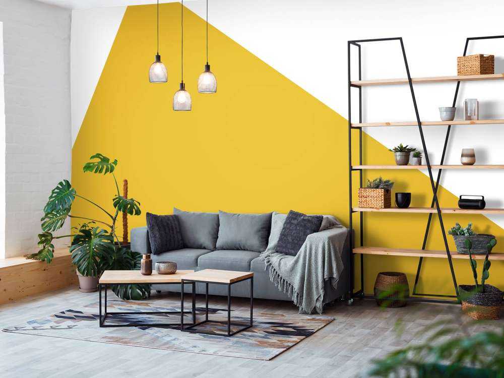 Fototapete - Dreieck, ockergelb - Fototapete