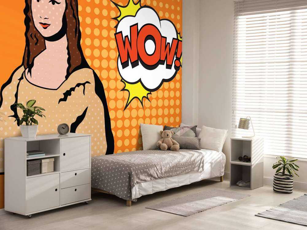 Fototapete - Comics - Retro Mona Lisa - Fototapete